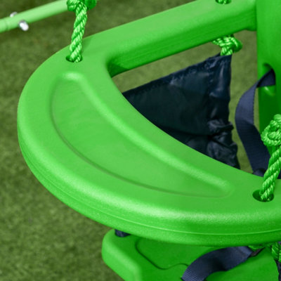 Outsunny Nursery Swing with Safety Seat Belt, Support Back for Indoor ...