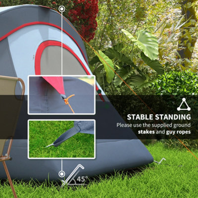 Outsunny Outdoor Camping Tent For 5-6 W/ Bag, Fibreglass & Steel Frame