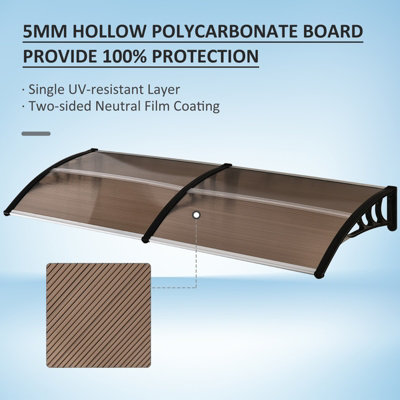 Outsunny Outdoor Curved Window Porch Canopy Awning UV Rain Cover 0.8x2m ...