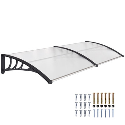 Outsunny Outdoor Curved Window Porch Canopy Awning UV Rain Cover 0.8x2m ...