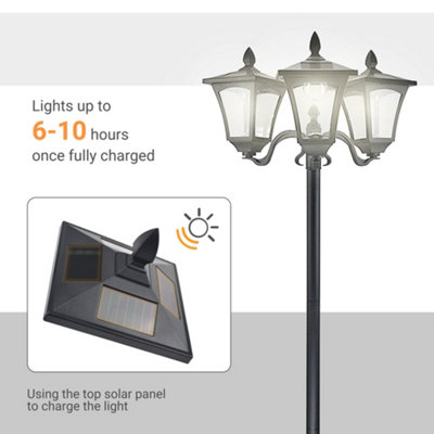 Outsunny Outdoor Garden Solar Light with Base Energy-efficient IP44 ...