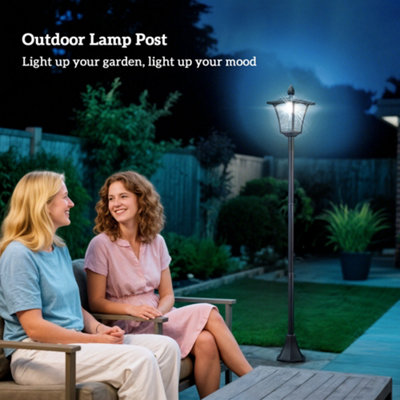 Outsunny Outdoor Garden Solar Light with Base IP44 Optical Control Dimmable