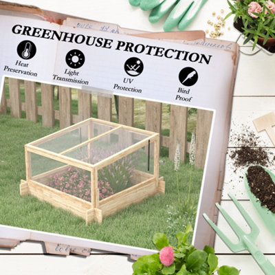 Outsunny Outdoor Raised Garden Bed with Cold Frame Greenhouse and ...