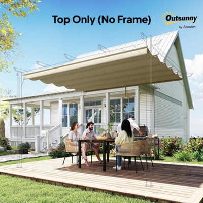Outsunny Pergola Shade Cover Replacement Canopy for 3 x 3(m) Pergola, Beige