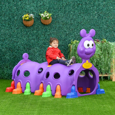 Outsunny Play Tunnel for Kids Caterpillar Climbing Crawling Tunnel Equipment