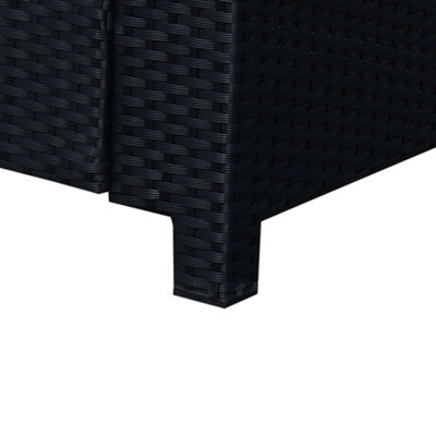 Outsunny Rattan Wicker 2-seat Sofa Loveseat Padded Garden Furniture Black