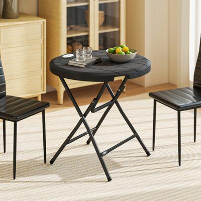 Outsunny Round Garden Dining Table for 4, Foldable Outdoor Table for Garden