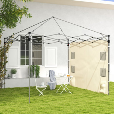 Outsunny Side Panel for 3x3 m Pop Up Gazebos, 1 Pack Sidewall Only, Beige