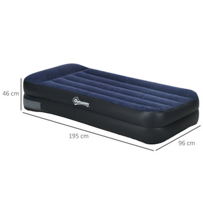 Outsunny Single Inflatable Mattress with Electric Pump, 195 x 96 x 46cm
