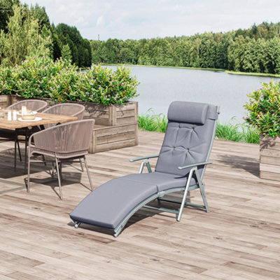 Padded lounge chair outdoor store