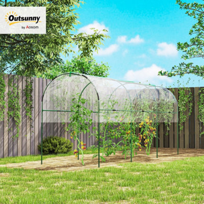 Outsunny Tomato Greenhouse with Top Tap, Pointed Bottom and Guy Ropes ...
