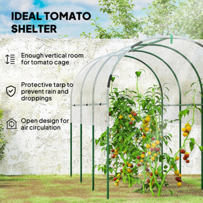 Outsunny Tomato Greenhouse with Top Tap, Pointed Bottom and Guy Ropes ...