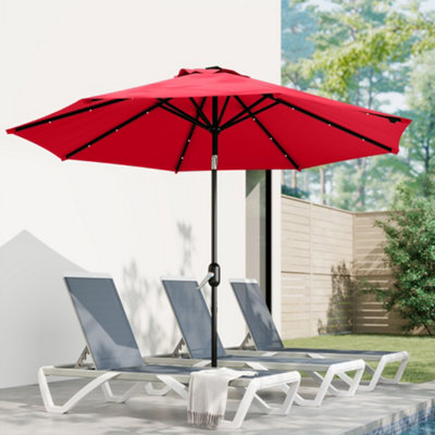 Outsunny UPF 50+ Replacement Parasol Canopy Parasol Cover Replacement, Red