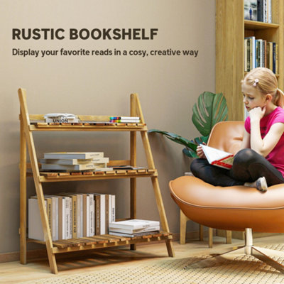 Outsunny Wooden Flower Pot Rack Holder Fold Storage Shelf Stand Vegetable