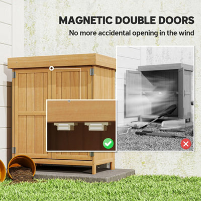 Shoe Storage Cabinet Outsunny Wooden Garden Storage Shed W/Hinged Roof ...