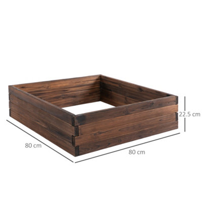 Outsunny Wooden Raised Garden Bed Planter Grow Containers Flower Pot 80 ...