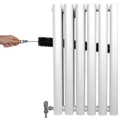 Oval Column Radiator & Valves - 600mm x 1440mm - White