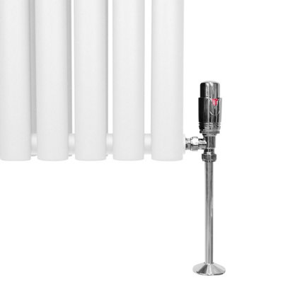 Oval Column Radiator & Valves - 600mm x 1440mm - White