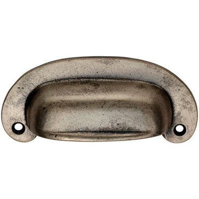 Oval Plate Cabinet Cup Handle 106 x 44.5mm 87mm Fixing Centres Pewter ...