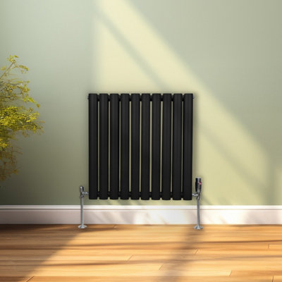 Oval Radiator - 600 x 600mm - Black