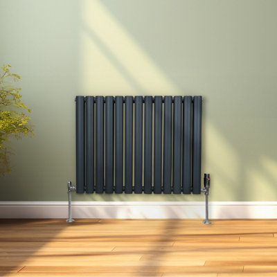 Oval Radiator - 600 x 780mm - Anthracite | DIY at B&Q