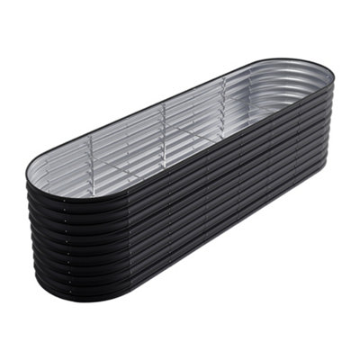 Oval-Shaped Galvanized Steel Raised Garden Bed, Assembly Required
