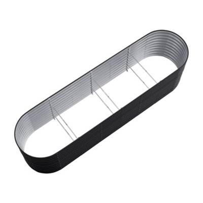 Oval-Shaped Galvanized Steel Raised Garden Bed, Assembly Required