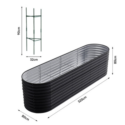 Oval-Shaped Galvanized Steel Raised Garden Bed, Assembly Required