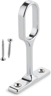 Oval Wardrobe Rail Centre Supports Brackets 19mm Polished Chrome ...