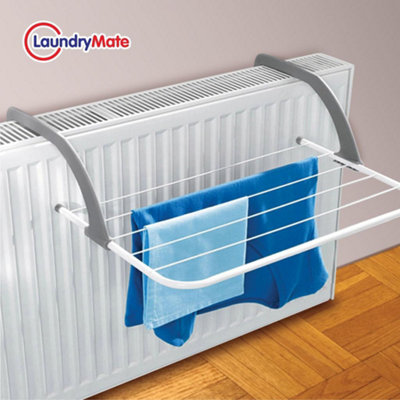 Over Radiator Airer Clothes Washing Drying Indoor Rack Adjustable Rail ...