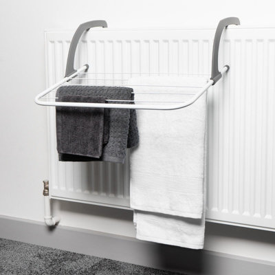 Over Radiator Clothes Airer Foldable Clothes Towel Rail Holder Rack ...