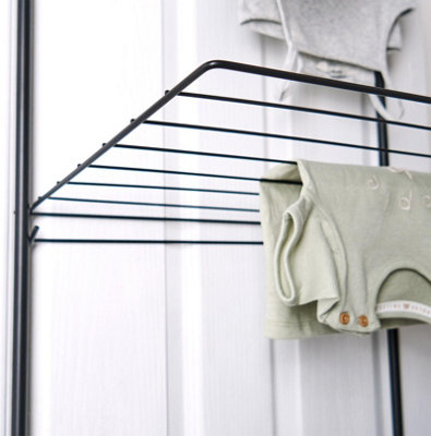 Over The Door Tiered Foldable Drying Rack Towel Storage Organiser Rail ...