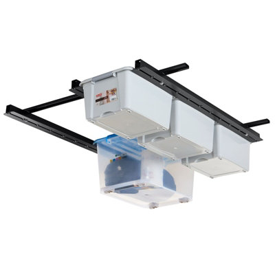 Overhead Adjustable Storage Bin Rack Tote Brackets Garage Ceiling Rail ...