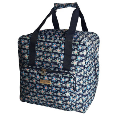 Overlocker Bag Navy Daisy 38 x 35.5 x 33 cm, Sew Stylish PT650-NAVY-DAISY
