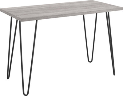Owen Retro Office Writing Desk in Distressed Grey Oak