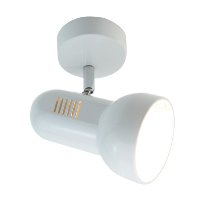 Owen Spotlight Gloss White R80 2-Bar Single Ceiling Light Fitting Spot ...
