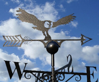 Owl Weathervane - Solid Steel - W61 x H88 cm - Black | DIY at B&Q