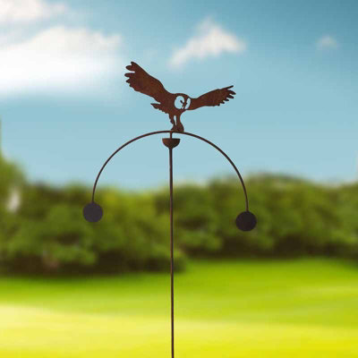 Owl Wind Rocker Double Bare Metal/Ready to Rust - Steel - W54 x H148.5 cm