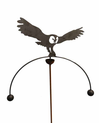 Owl Wind Rocker Double Bare Metal/Ready to Rust - Steel - W54 x H148.5 cm