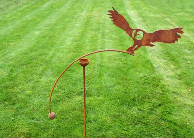 Owl Wind Rocker Single Bare Metal/Ready to Rust - Steel - L66 x W54 x ...