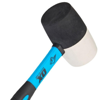 OX Combination Rubber Mallet - Non Marking Hammer with Fibreglass ...