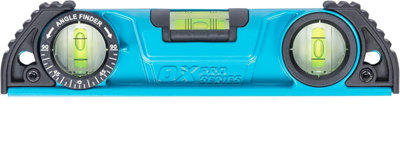 OX Pro 250mm Tough Torpedo Spirit Level with Angle Finder
