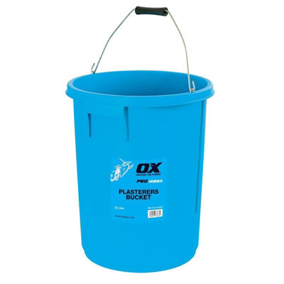 OX Pro Plasterers Bucket 25L 5 Gallon Plaster Mortar Deep Mixing Bucket ...