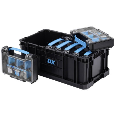 OX PRO TOOLTREK MODULAR DEEP TOOL BOX + WHEELED BOX + SHALLOW BOX + X2 ...