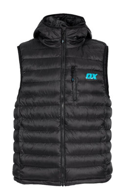Ox Ribbed Work Gilet Padded Bodywarmer Black - M | DIY at B&Q