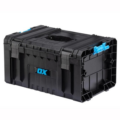 Ox Tooltrek Trade 3 Piece Deep Tool Box + Trolley Wheels + Organiser OX ...