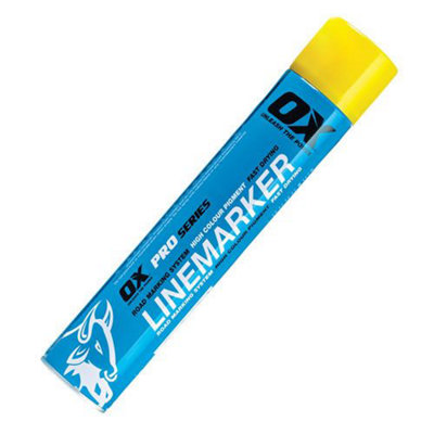 Ox Trade Permanent Line Marker Spray Yellow 750ml OX-T022601 | DIY at B&Q