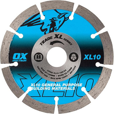 OX XL-10 Segmented Diamond Blade - General Purpose 125-22.23mm