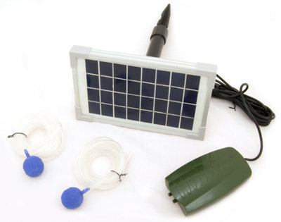 Oxbridge 2 Air Stone Aerator Pond Water Oxygenator Solar Powered Oxygen ...