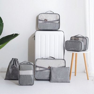 Oxford Cloth Storage Bags 7Pcs Packing Cubes Clothes Bag Set in Grey ...